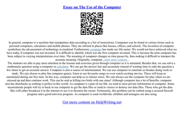Essay About Computers | PPT