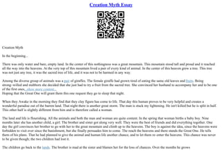 Essay About Creation | PDF
