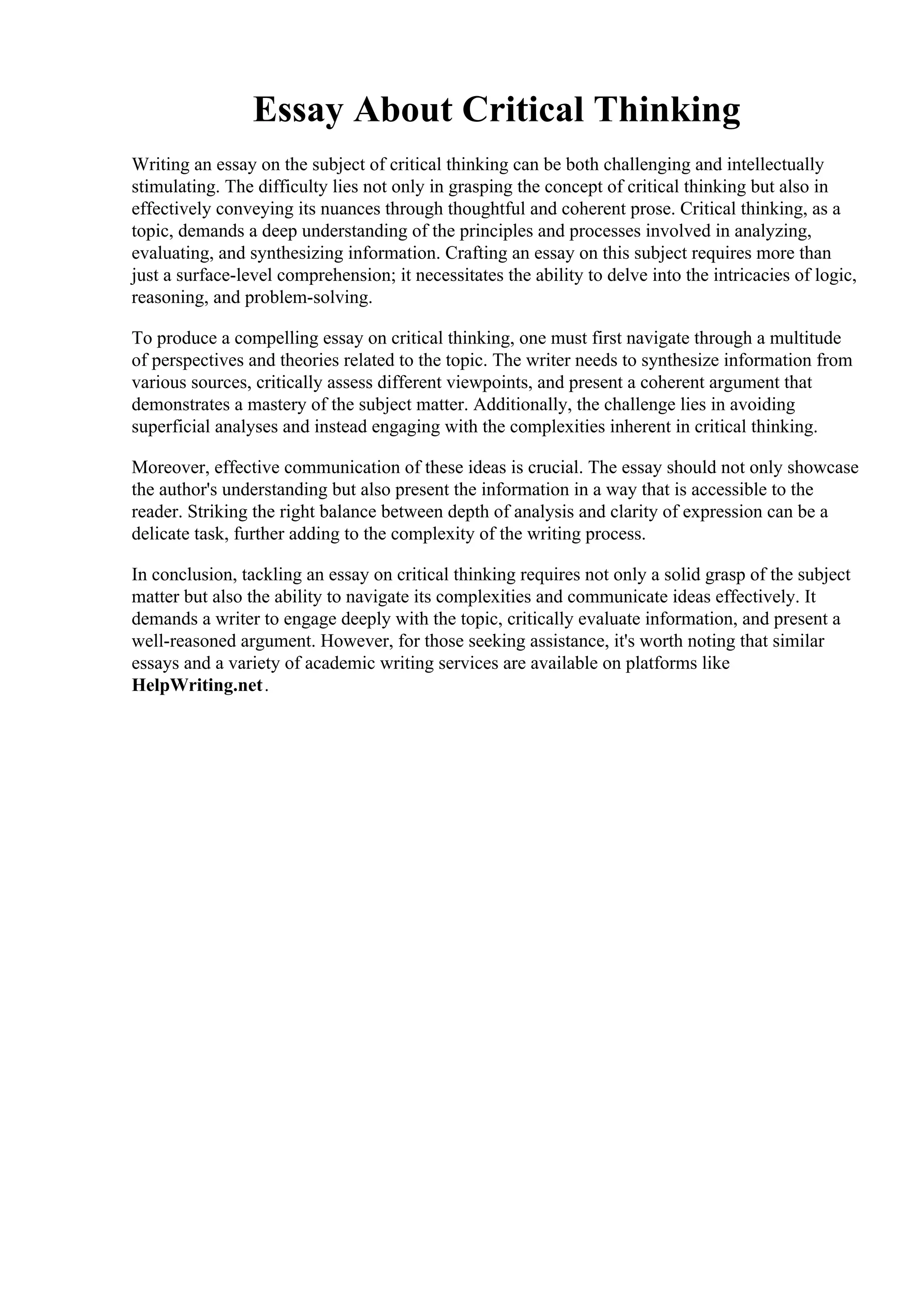 Essay About Critical Thinking.pdf