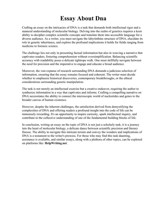 Essay About Dna | PDF