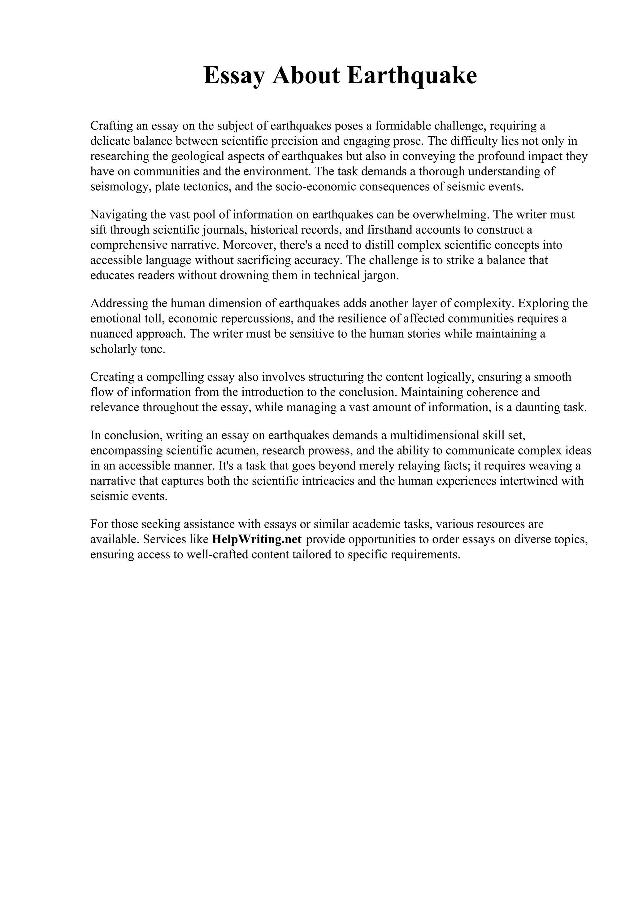 Essay About Earthquake.pdf