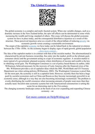 Essay About Economy | PDF