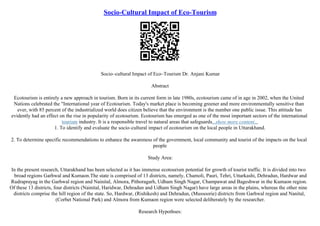 Essay About Ecotourism | PDF | Travel Locations | Travel