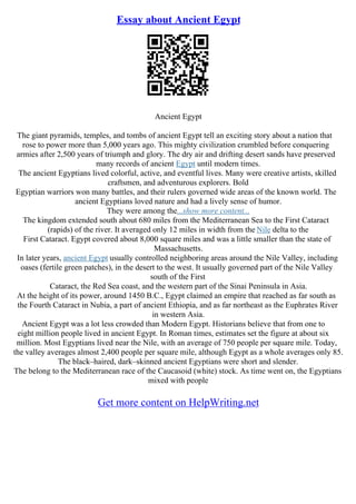 Essay About Egypt | PDF