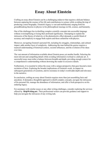 Essay About Einstein. Lincoln Memorial University | PDF