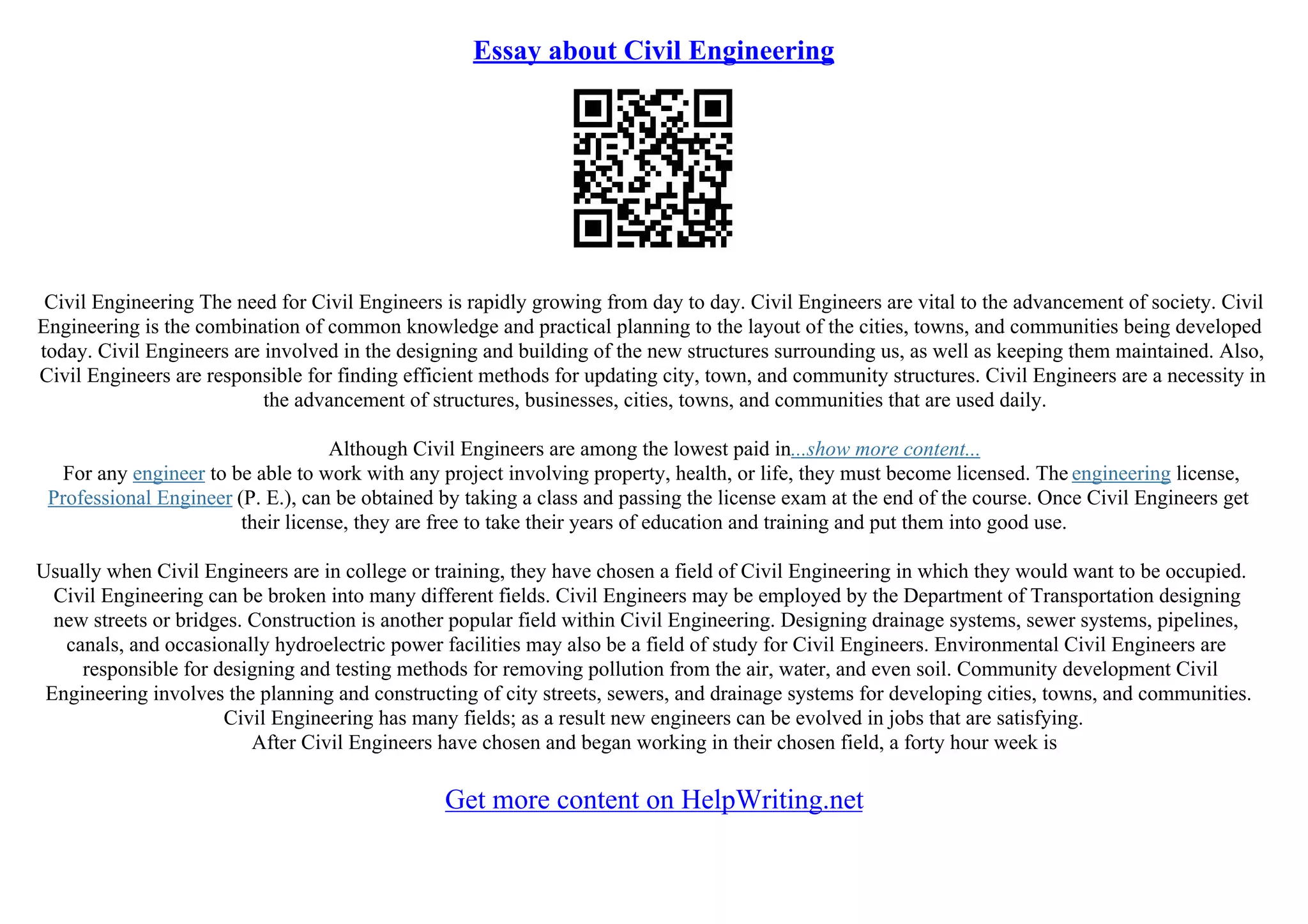 Essay About Engineering | PDF