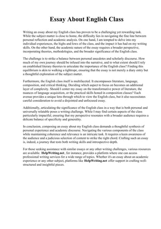 Essay About English Class.pdf