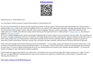 Essay About Ethnocentrism | PDF