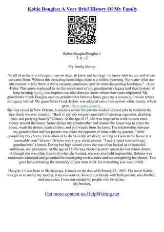 Essay About Family History | PDF