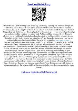 Essay About Food | PDF