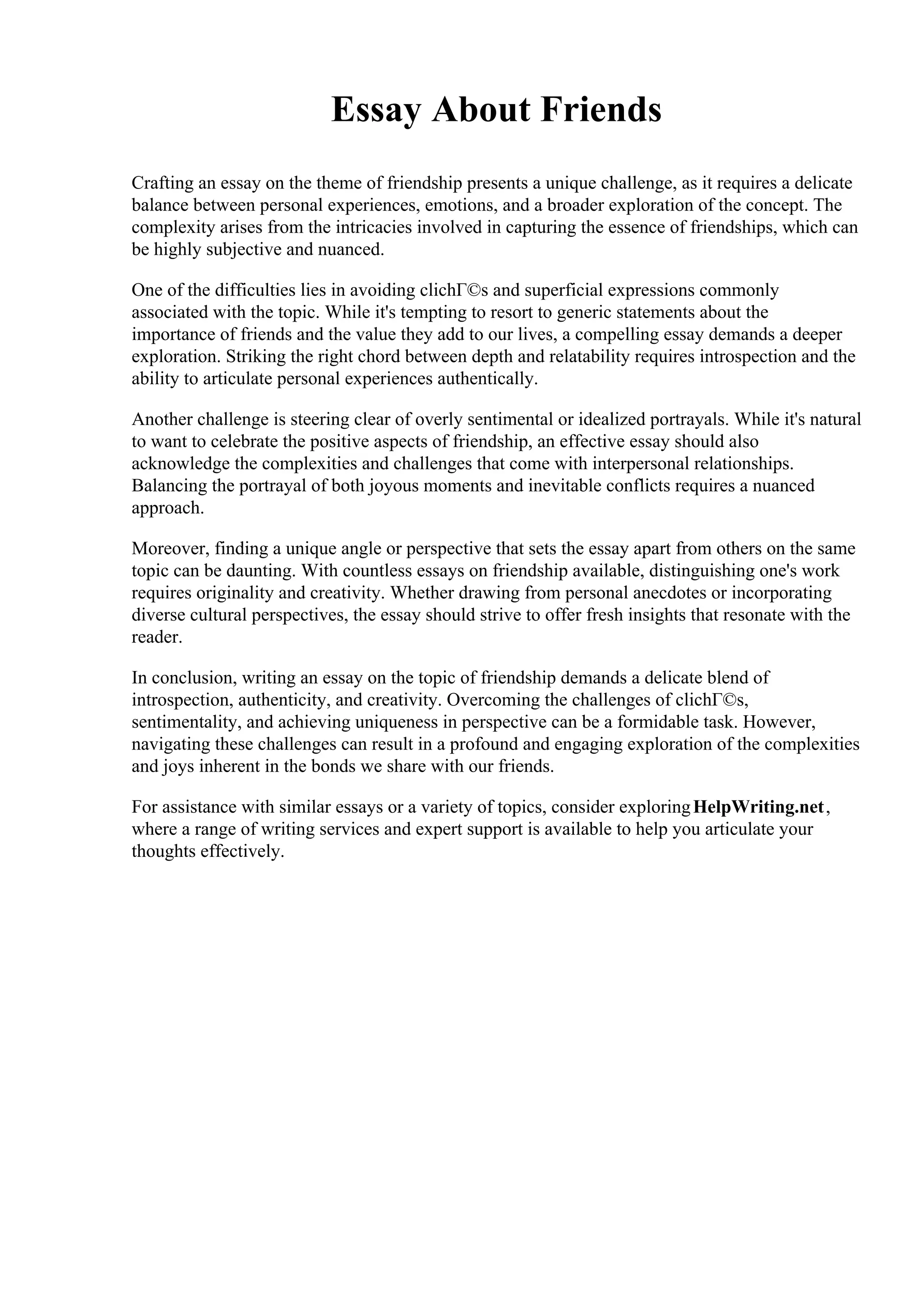 Essay About Friends.pdf