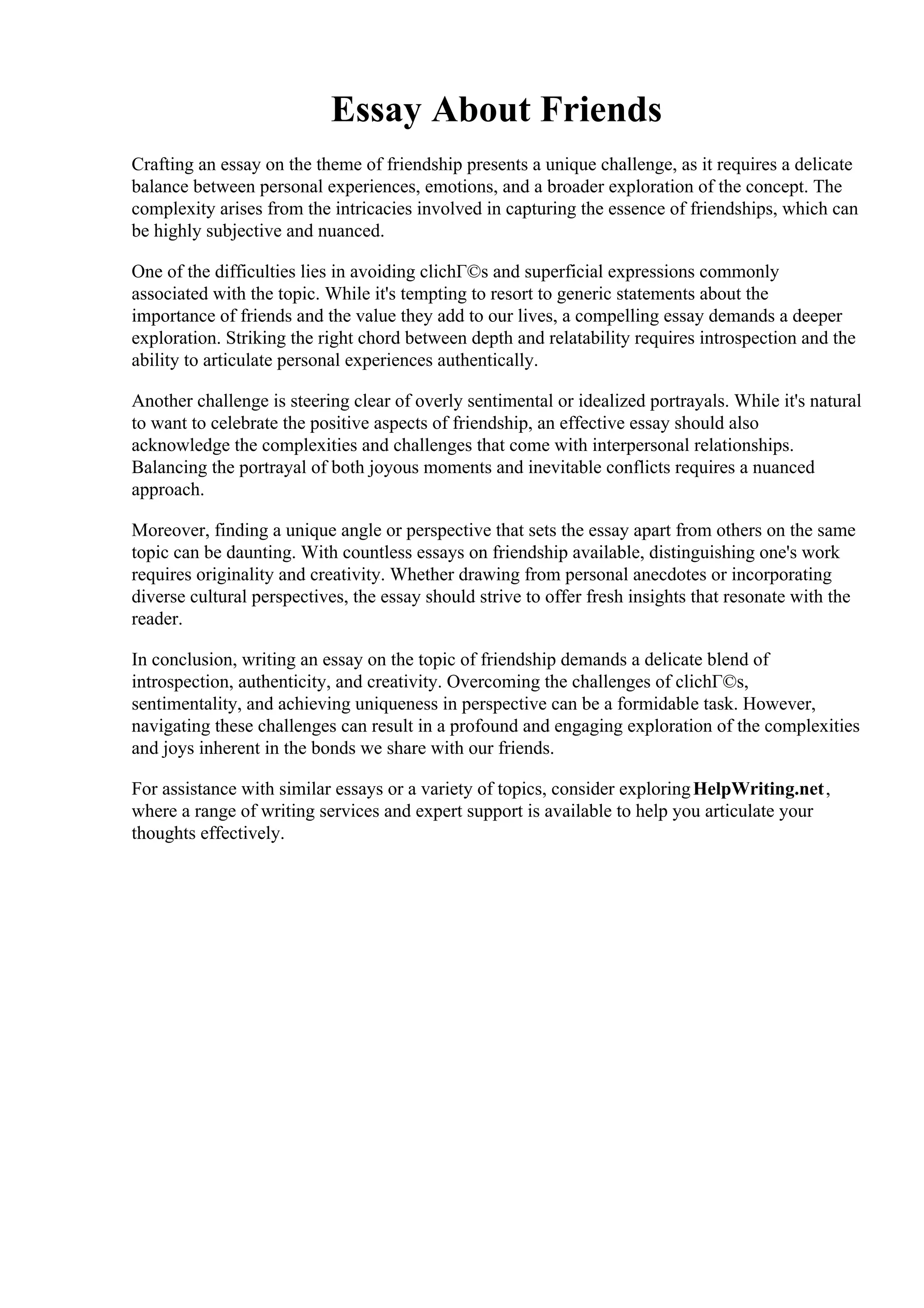 Essay About Friends.pdf