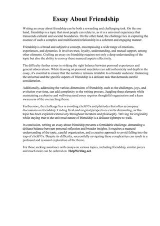 Essay About Friendship.pdf