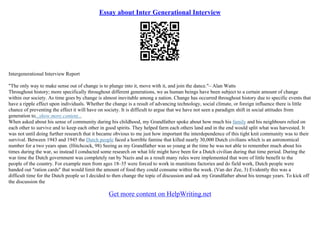 Essay About Generation Gap | PPT