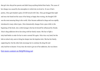 Essay About Go Ask Alice By Anonymous | PPT
