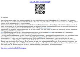 Essay About Go Ask Alice By Anonymous | PPT