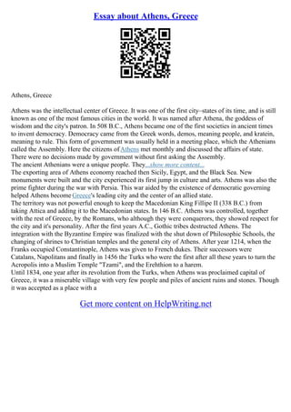 Essay About Greece | PDF