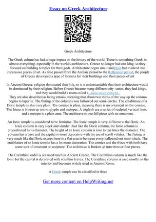 Essay About Greece | PDF