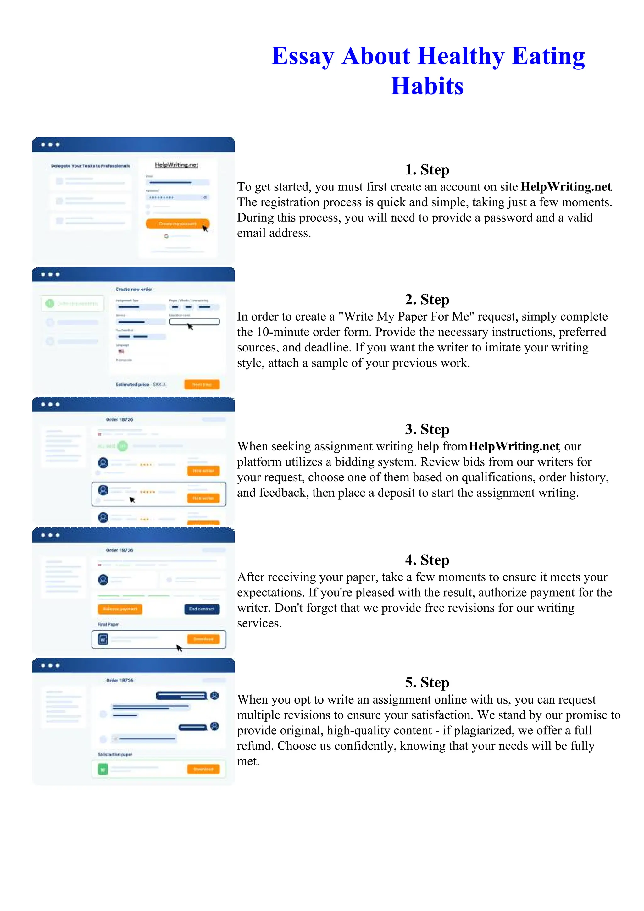 Essay About Healthy Eating Habits | PDF