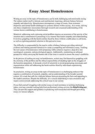 Essay About Homelessness.pdf