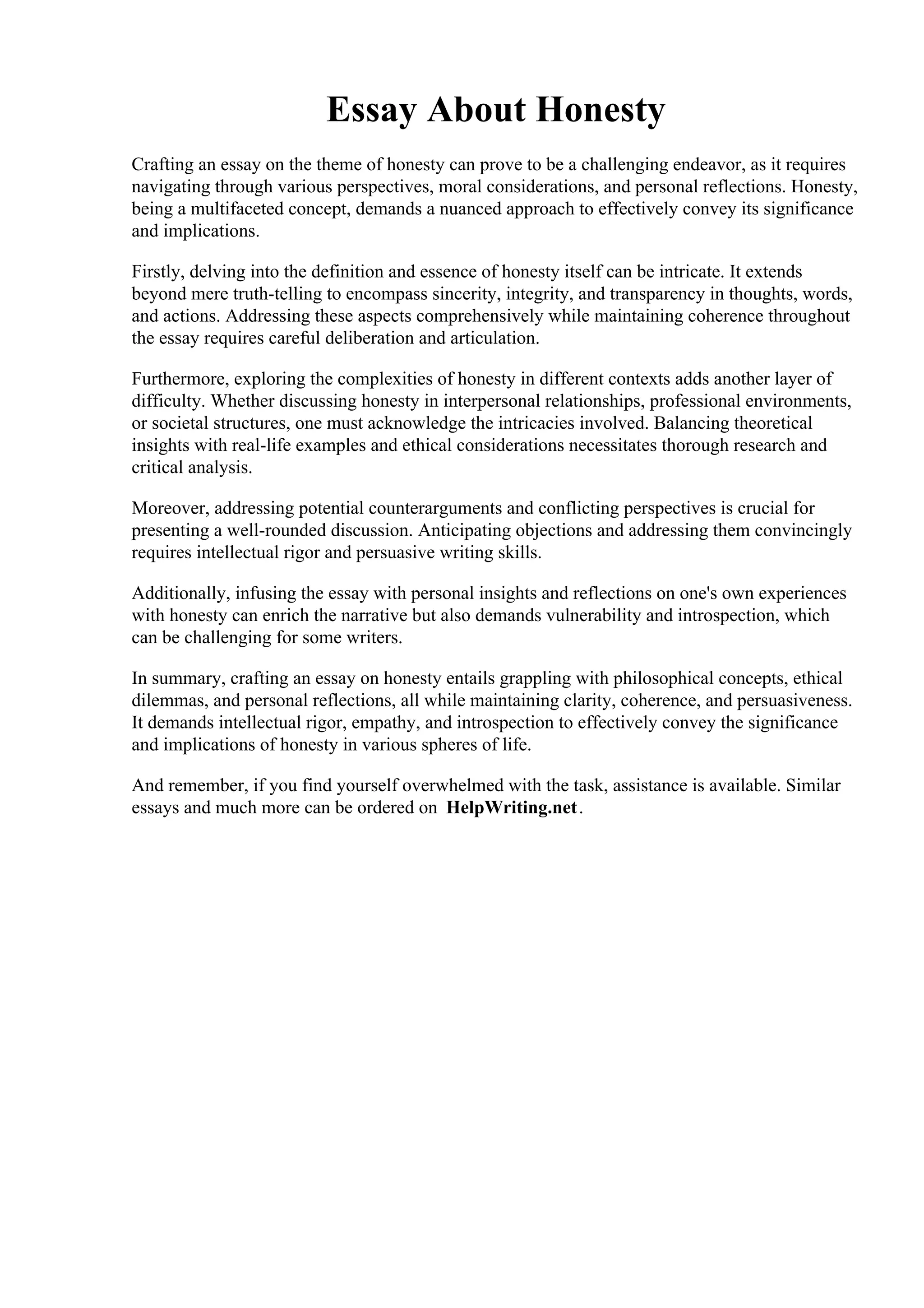 Essay About Honesty.pdf