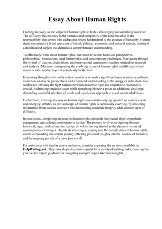 Essay About Human Rights | PDF