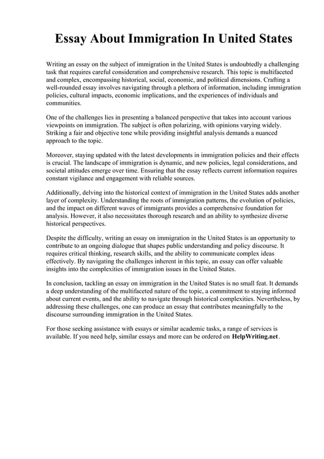 Essay About Immigration In United States.pdf