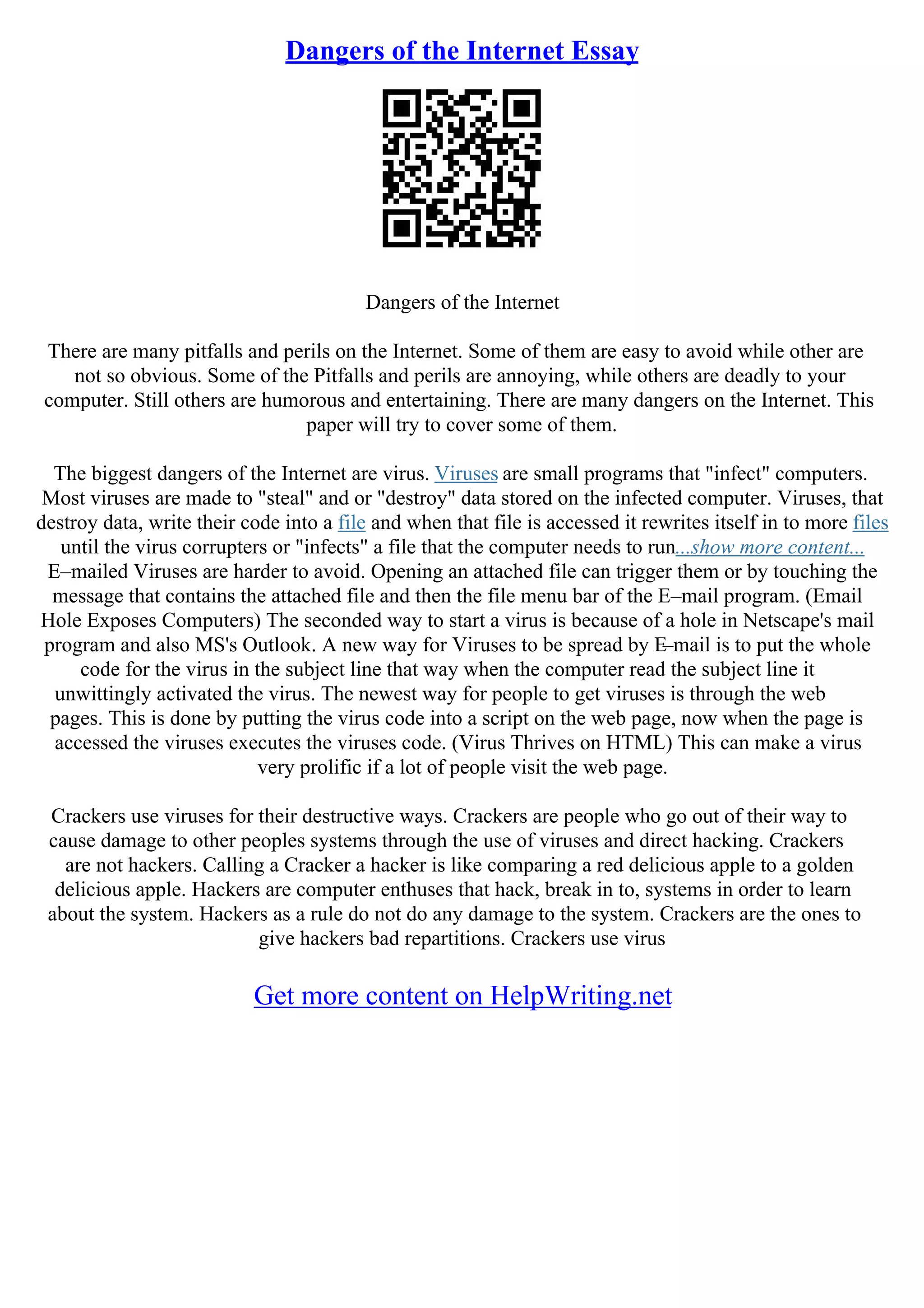 Essay About Internet | PDF