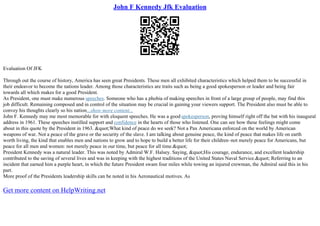 Essay About Jfk Was A Great President | PDF | Celebrity Families | Pop ...
