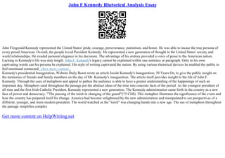 Essay About Jfk Was A Great President | PDF | Celebrity Families | Pop ...