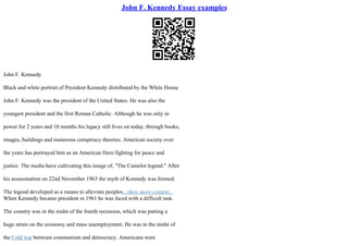 Essay About Jfk Was A Great President | PPT