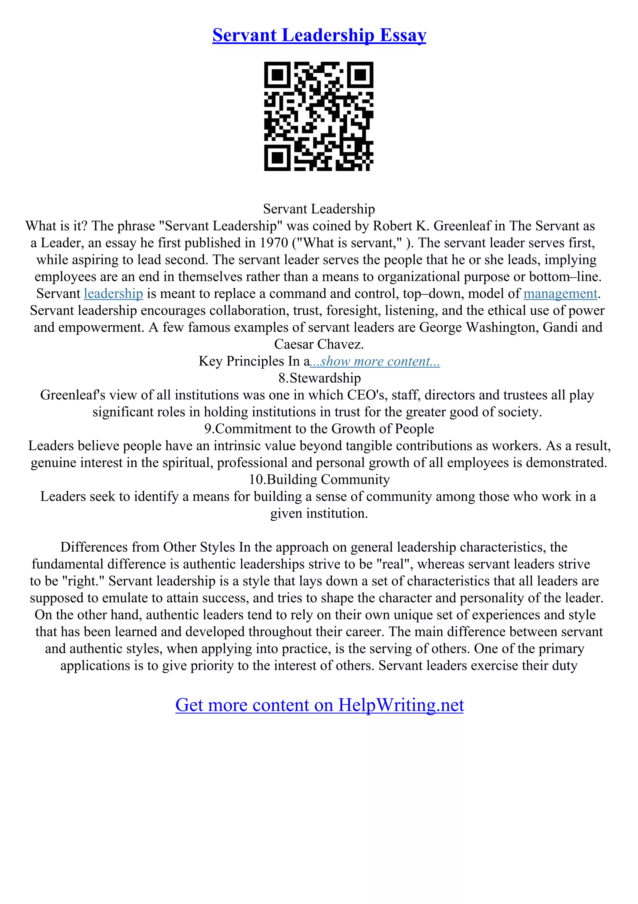 Essay About Leadership | PDF | Executive Leadership & Management | Business