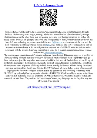 Essay About Life | PDF