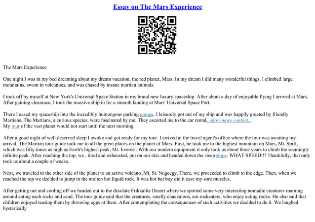 Essay About Life On Mars | PPT