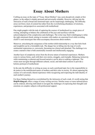 Essay About Mothers.pdf