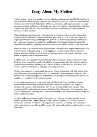 Essay About My Mother.pdf