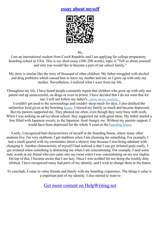 Essay About My Self | PDF