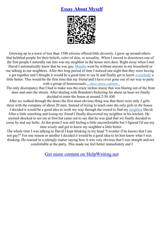 Essay About My Self | PDF