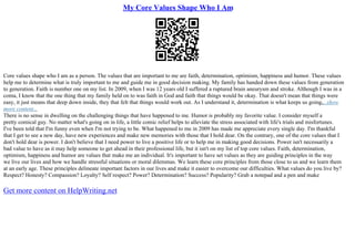 Essay About My Values | PDF