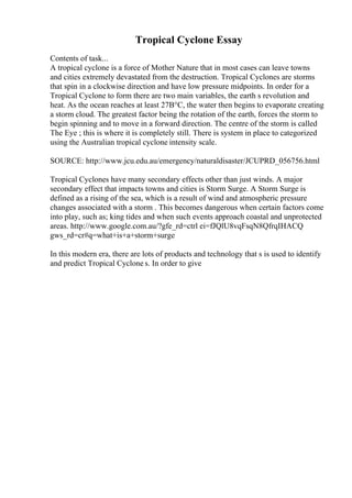 Essay About Natural Disasters. Natural Disaster Essay Example - Cause ...