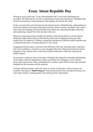Essay About Republic Day | PDF