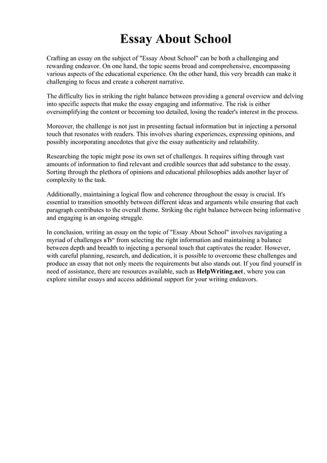 Essay About School. 007 My School Essay Example Thatsnotus | PDF