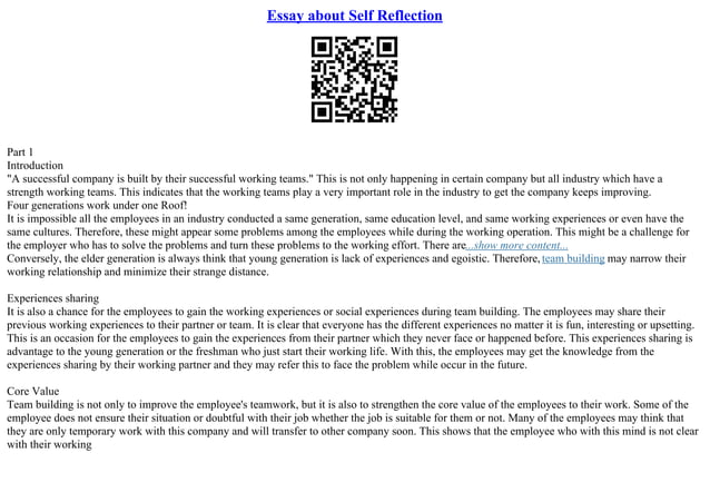 Essay About Self Reflection | PPT