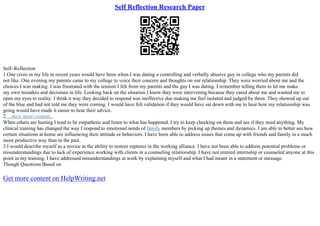 Essay About Self Reflection | PDF
