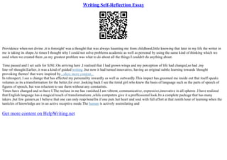 Essay About Self Reflection | PPT