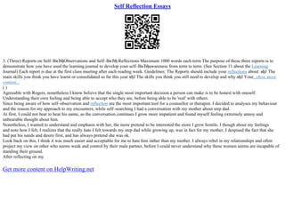 Essay About Self Reflection | PPT
