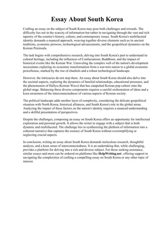 Essay About South Korea.pdf