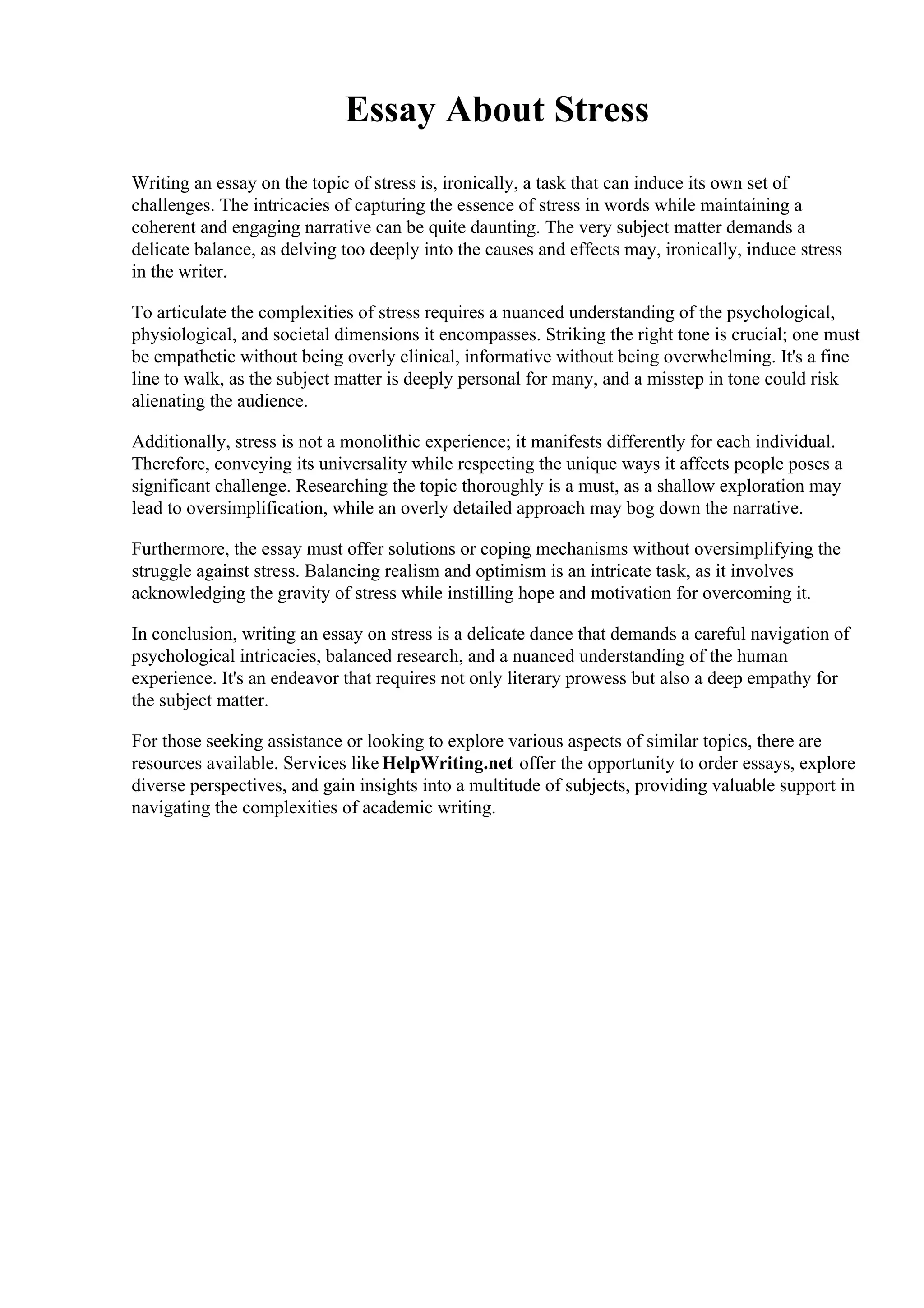 Essay About Stress.pdf