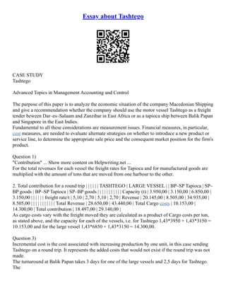 Essay About Tashtego | PDF