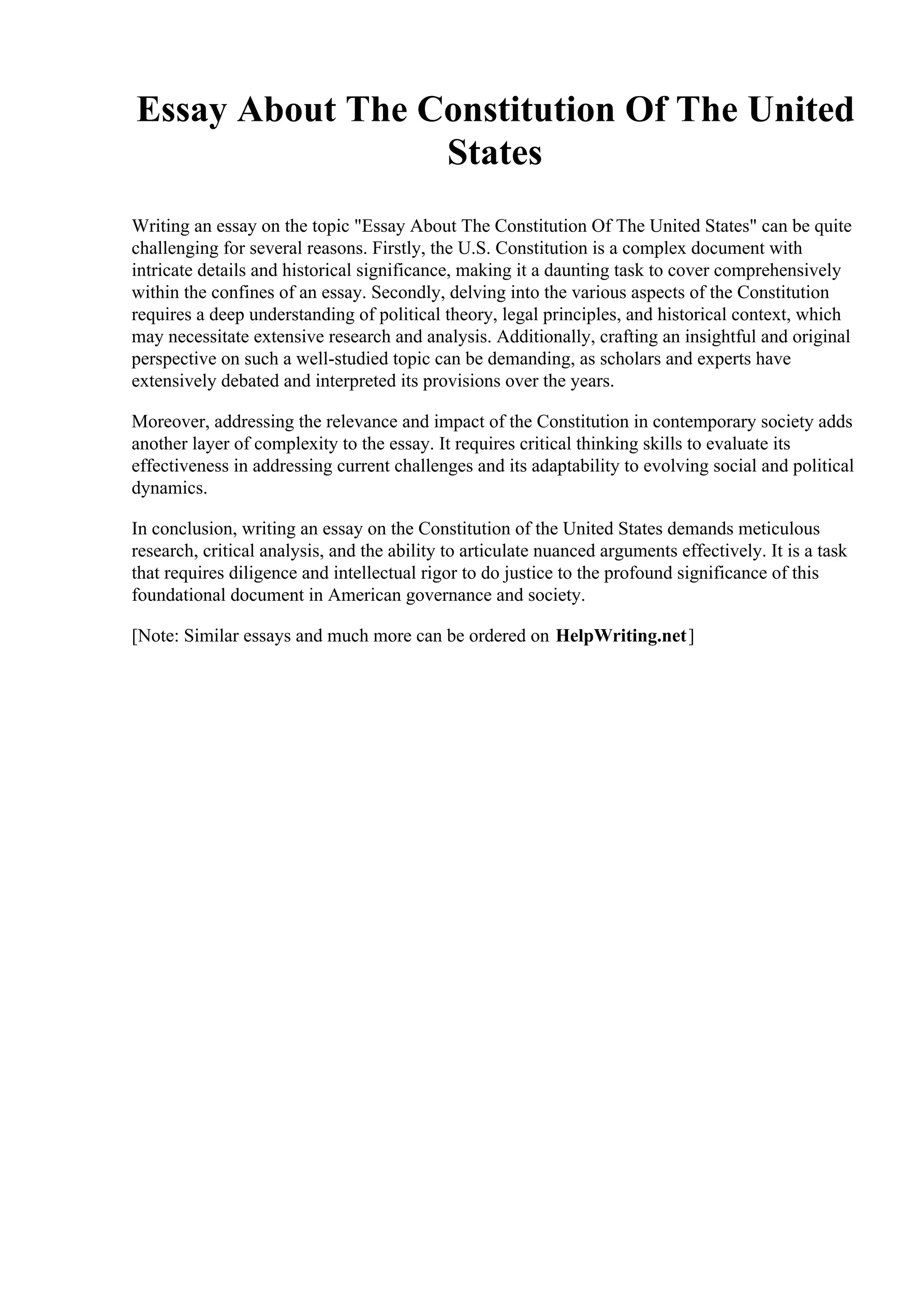 Essay About The Constitution Of The United States.pdf